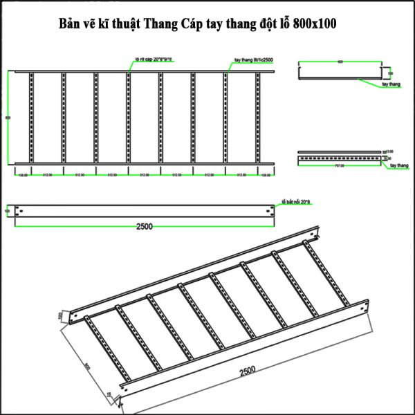 Thang Cáp 800x100 - Cable Ladder 800x100 chất lượng cao, giá thành rẻ.